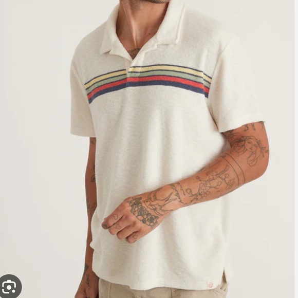 Shirts | Marine Layer Terry Out Polo In Natural Multi Stripe | Poshmark